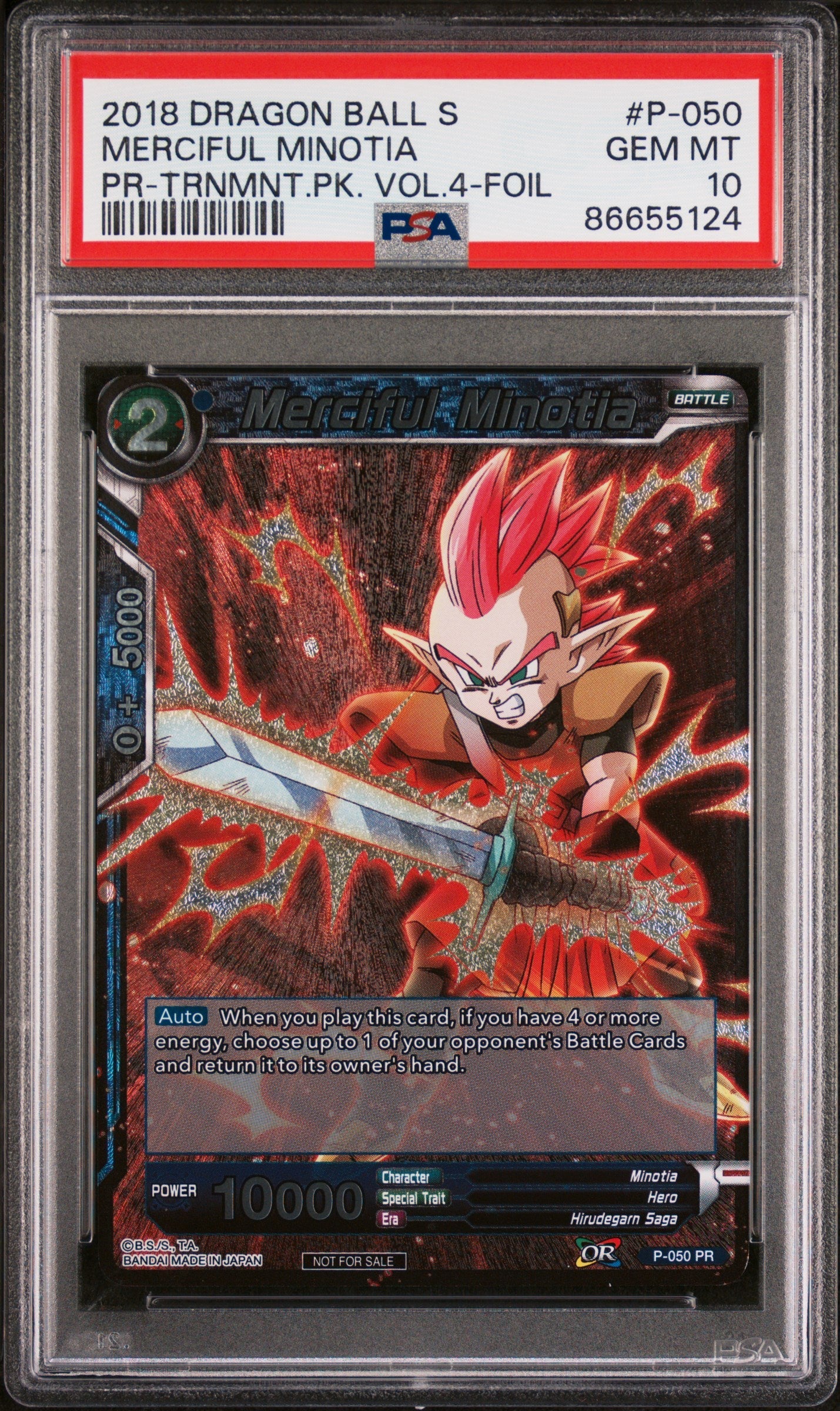 2018 DRAGON BALL SUPER MERCIFUL MINOTIA #P-050 - PSA 10 – Magic Dragon USA